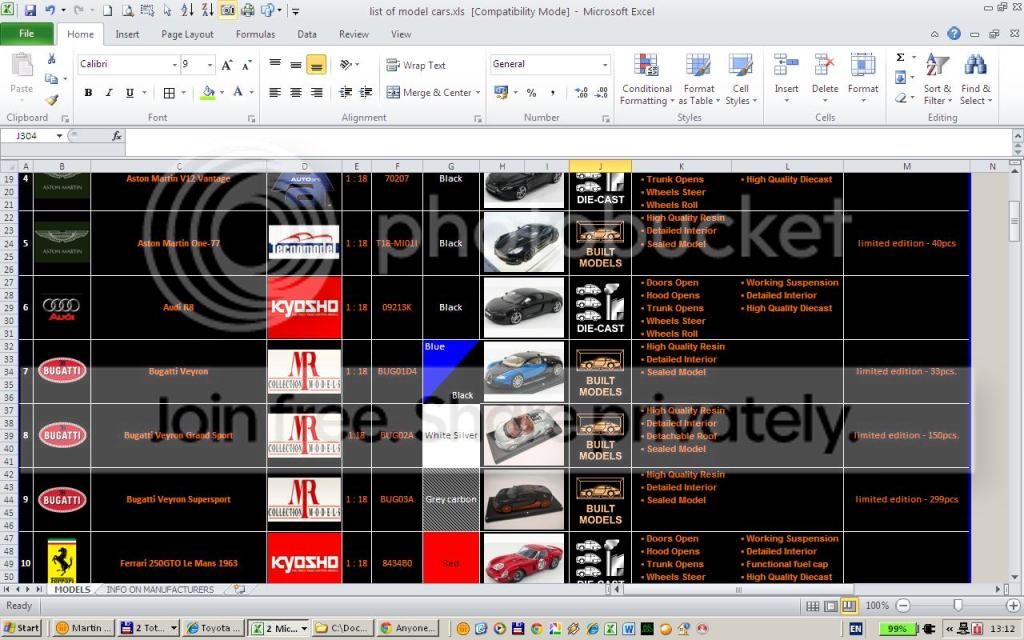 Anyone got an Excel-based Inventory Template? | DiecastXchange Forum